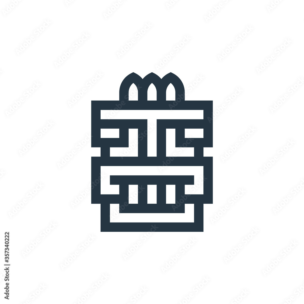 tiki vector icon. tiki editable stroke. tiki linear symbol for use on ...