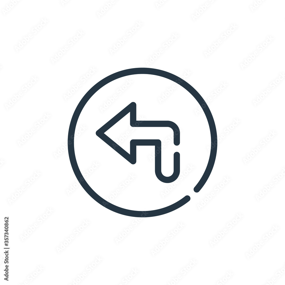 turn left vector icon. turn left editable stroke. turn left linear ...