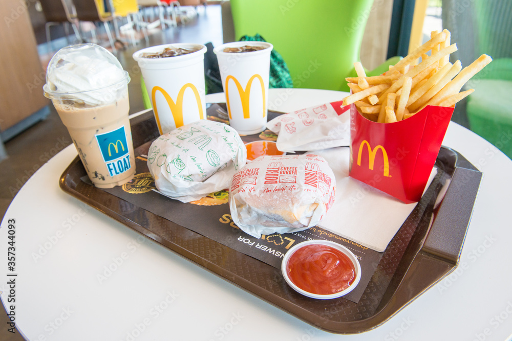Chiang Rai, Thailand : February-05-2019 : A set of Big Mac hamburger ...