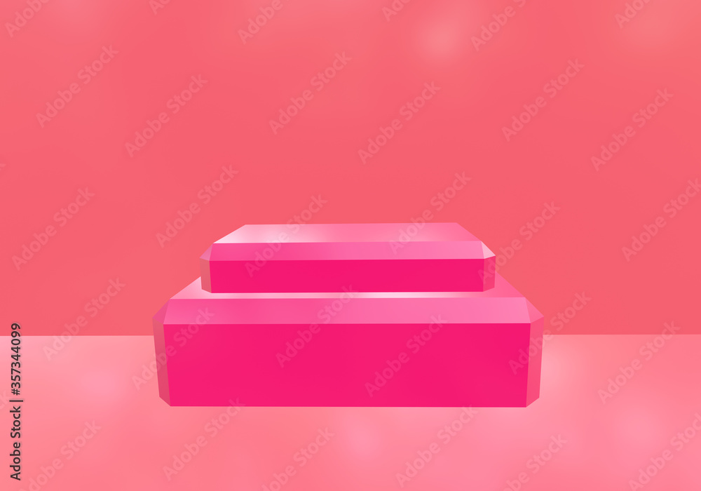 3d pink square stand show your product on bright pink background 3D ...