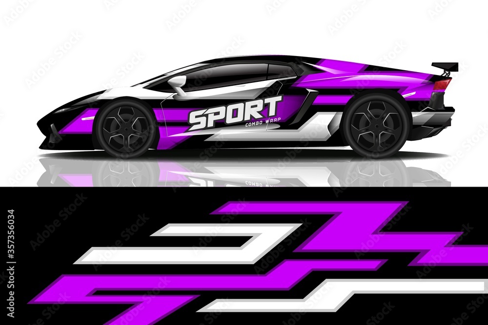 Sports car wrapping decal design Stock Vector | Adobe Stock