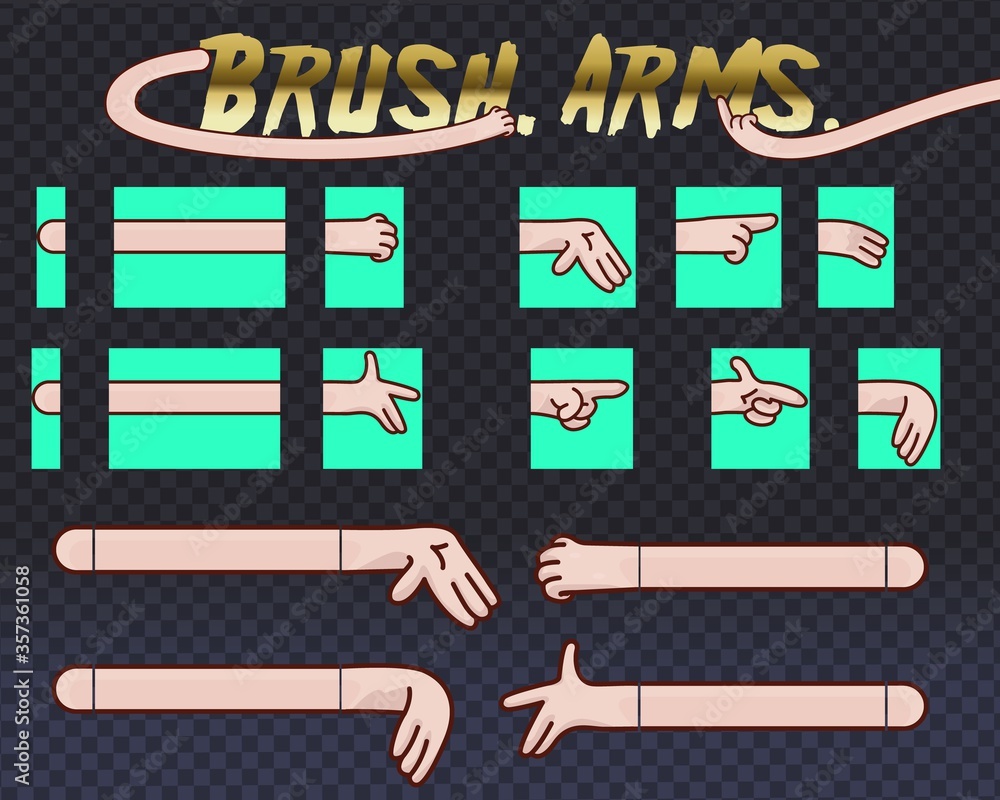 Vector illustrations pack of cartoon hands in various gestures. Set of ...