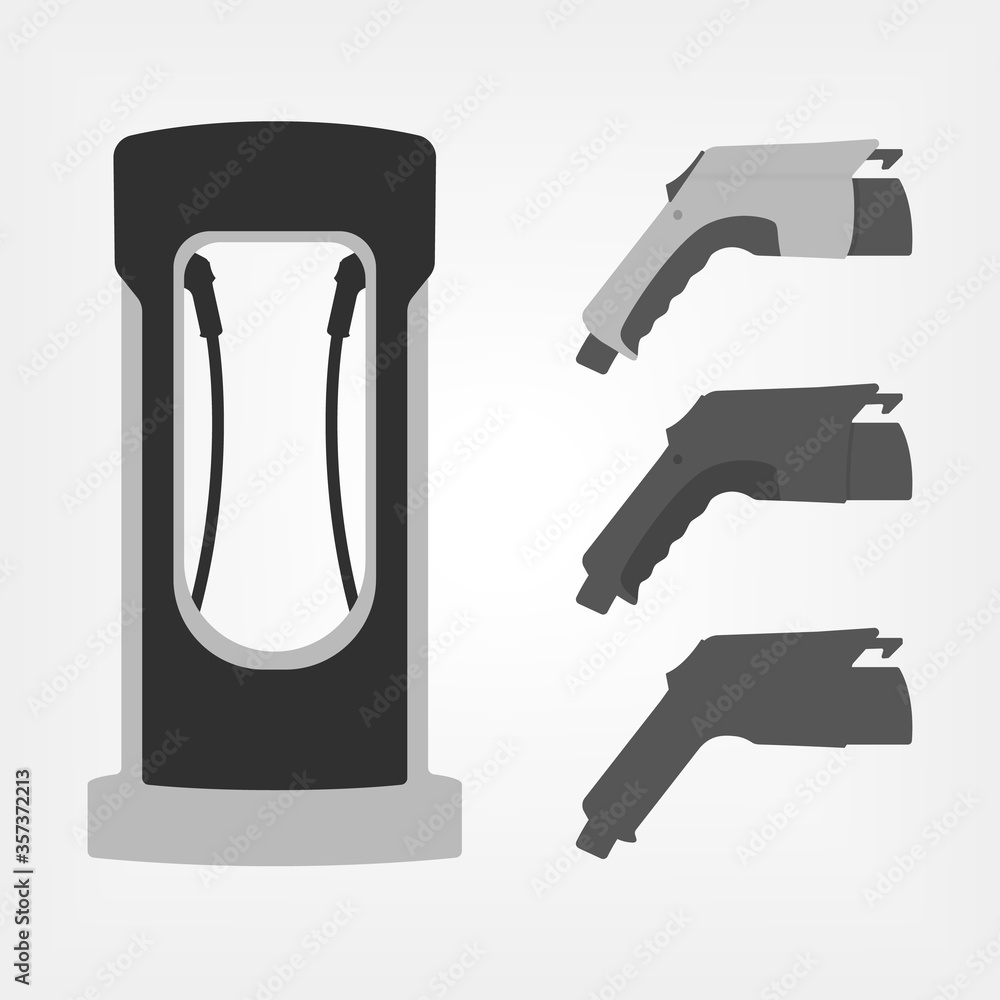 Electric car charging station and charging connector design. Stock ...