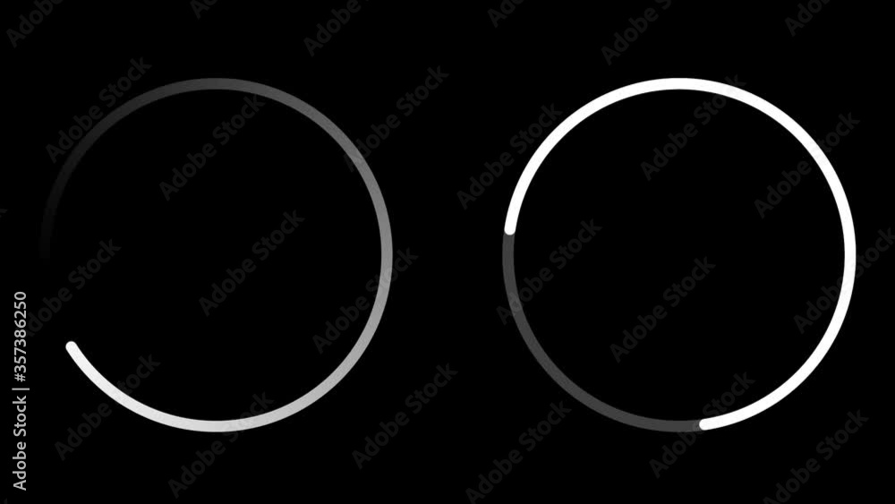 four kinds of variations of simple loading icons. White and transparent ...