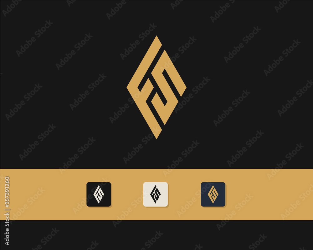 Letters F and S or FS line logo design. Linear minimal stylish emblem ...