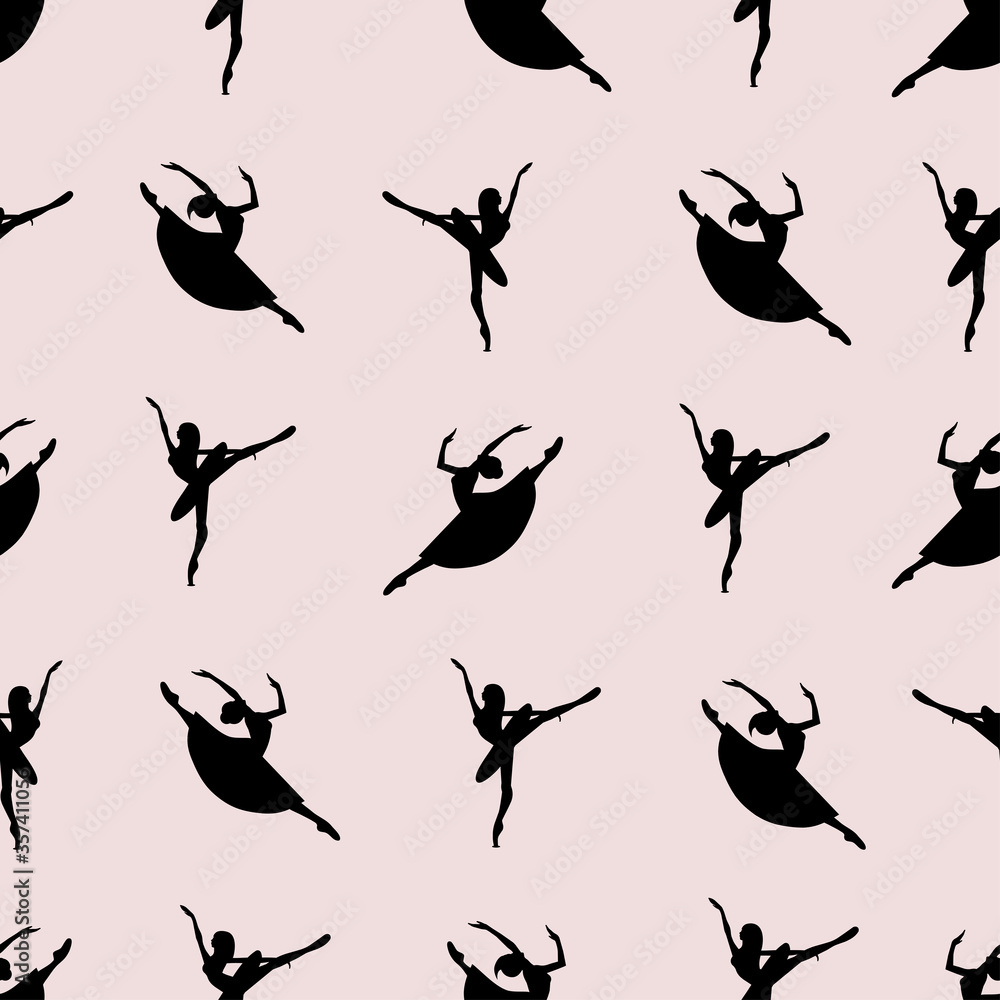 Ballet dancers seamless pattern. Vector background with ballerinas. Stock Vector | Adobe Stock