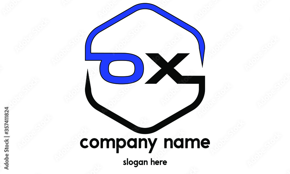 Initial logo letter for OX. Stock Vector | Adobe Stock