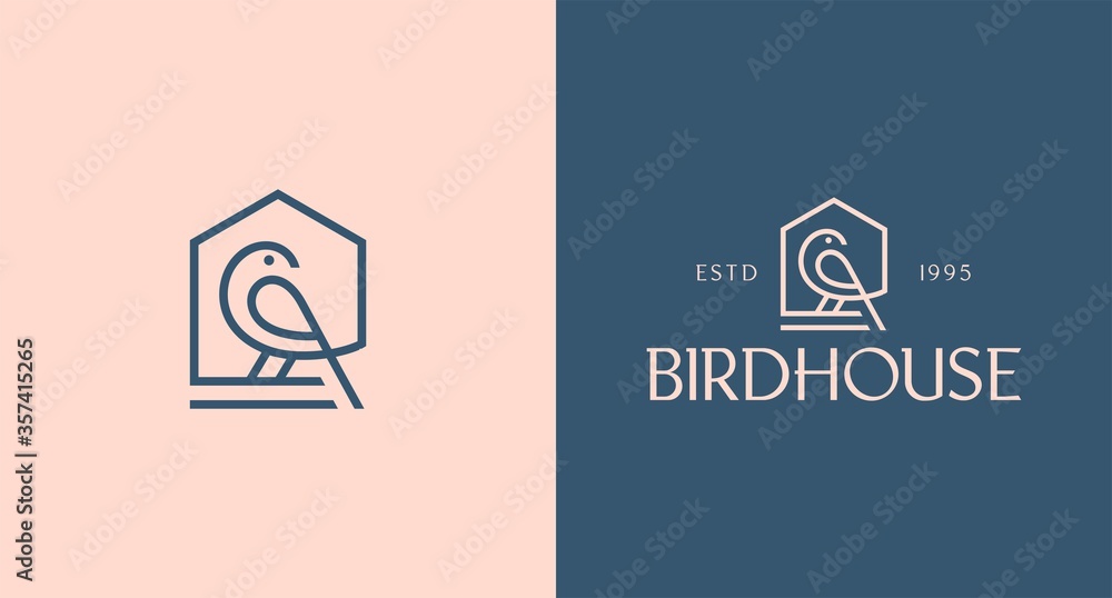 birdhouse logo vector Stock Vector | Adobe Stock