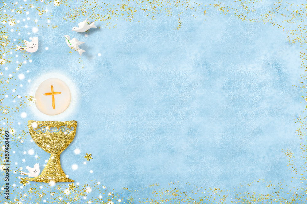First holy communion invitation card. Stock Illustration | Adobe Stock
