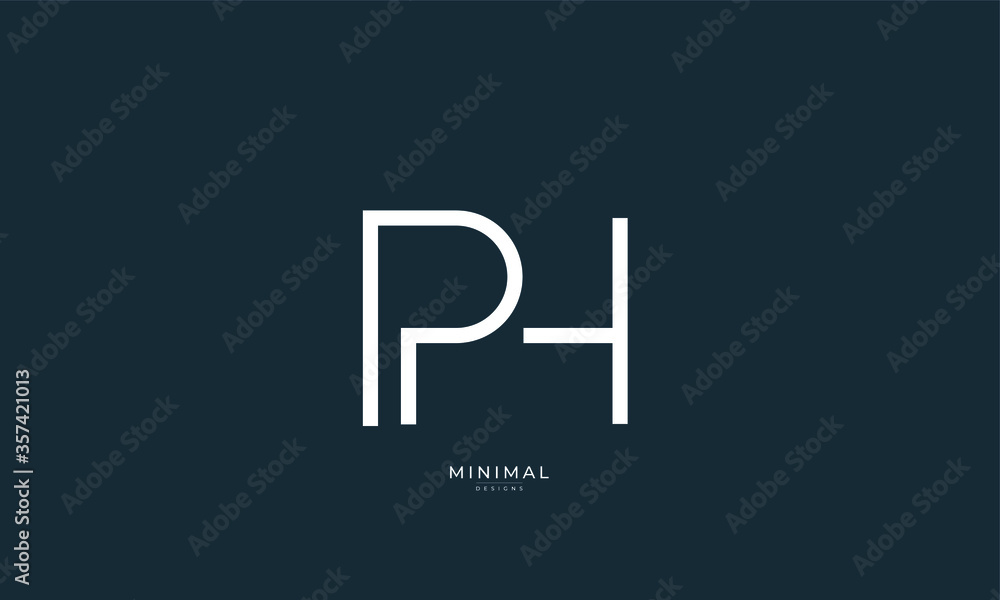 Alphabet letter icon logo PH Stock Vector | Adobe Stock