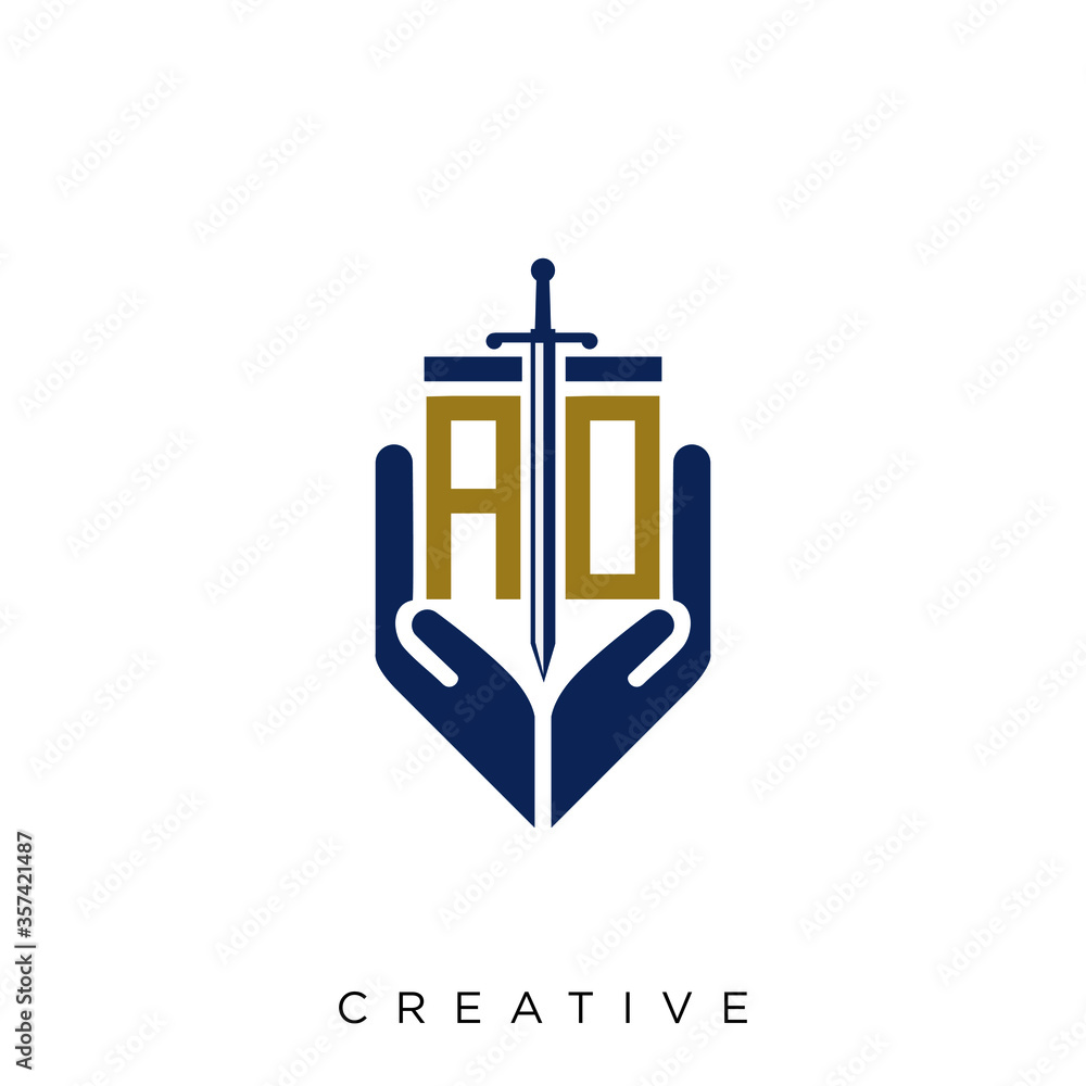 ao vector logo design Stock Vector | Adobe Stock