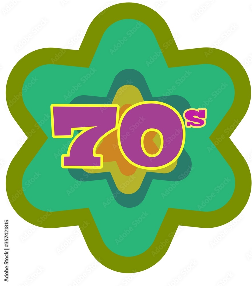 The seventies logo , which symbolized the iconic decade,ideal for use ...