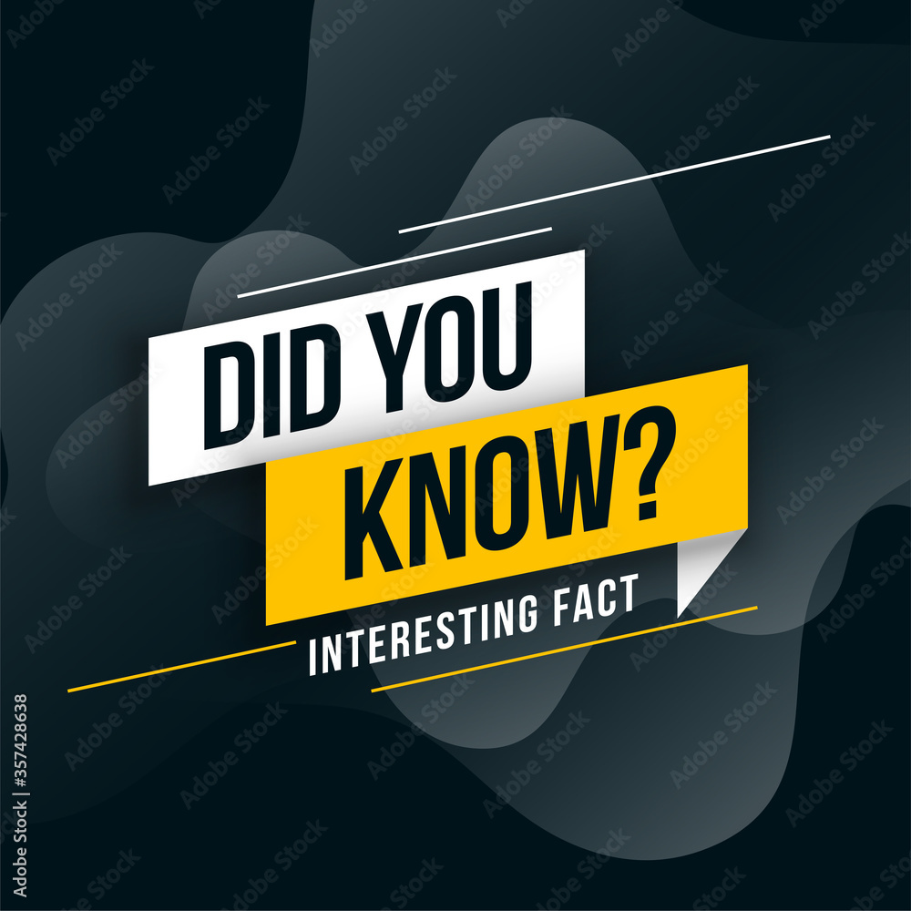 Poster did you know interesting fact background design – Muurposter ...