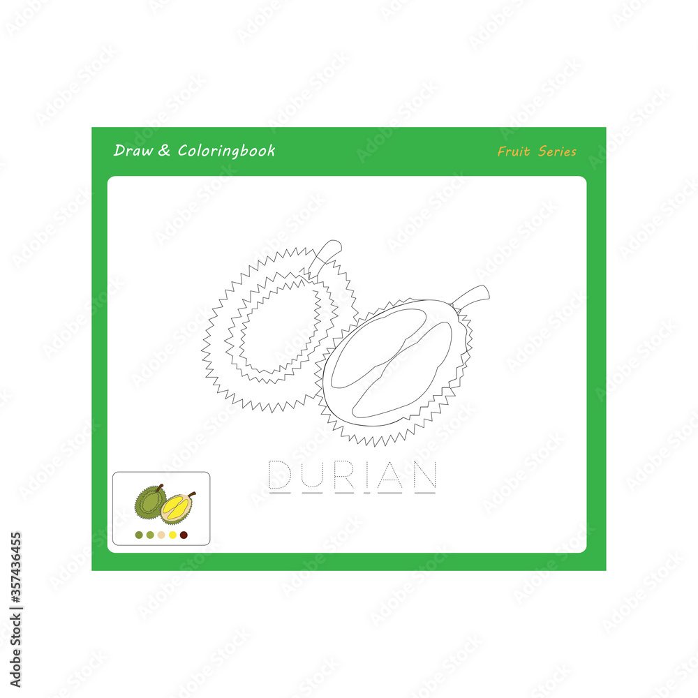 Simple educational draw and coloring game for kids. Illustration of ...