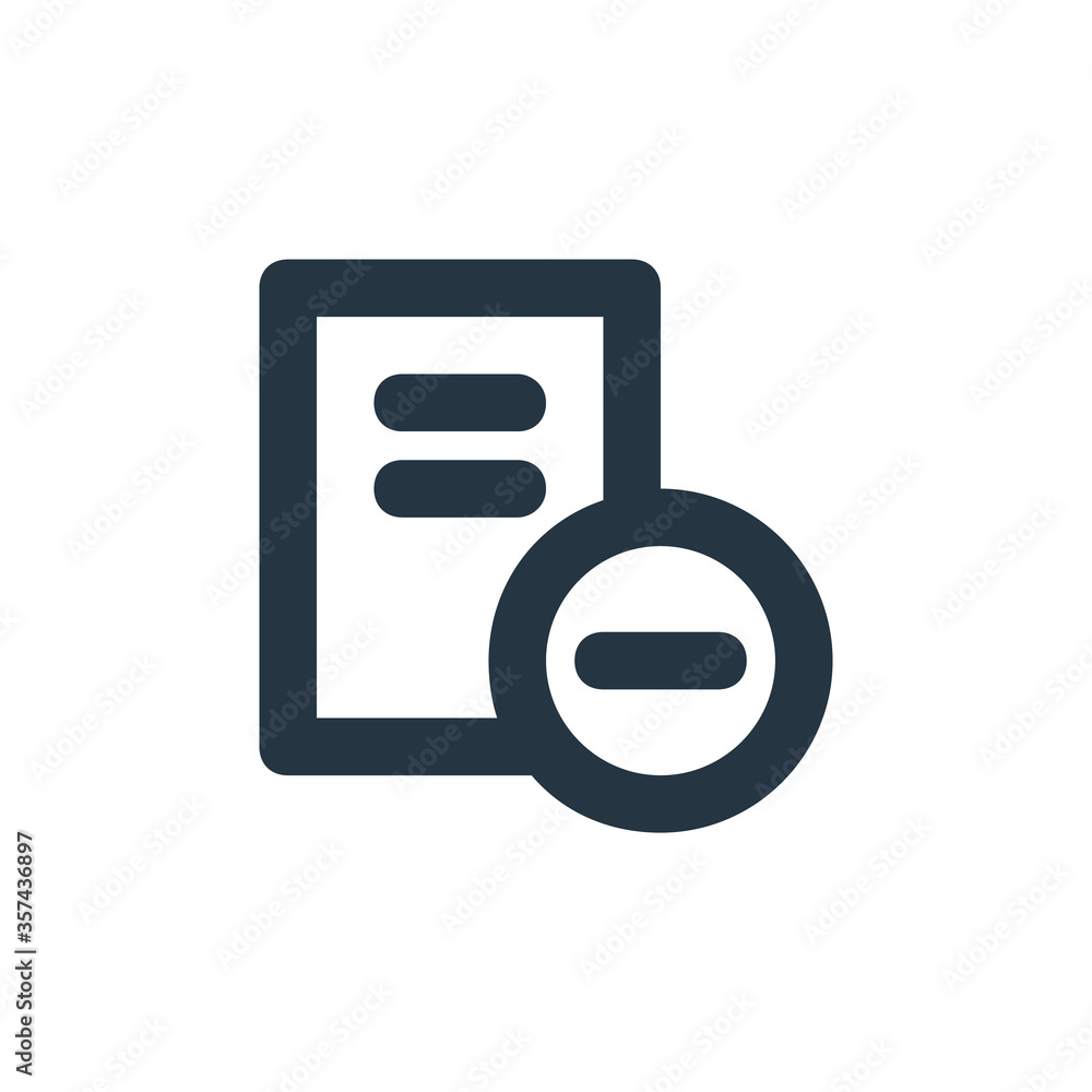 remove file vector icon. remove file editable stroke. remove file linear symbol for use on web ...