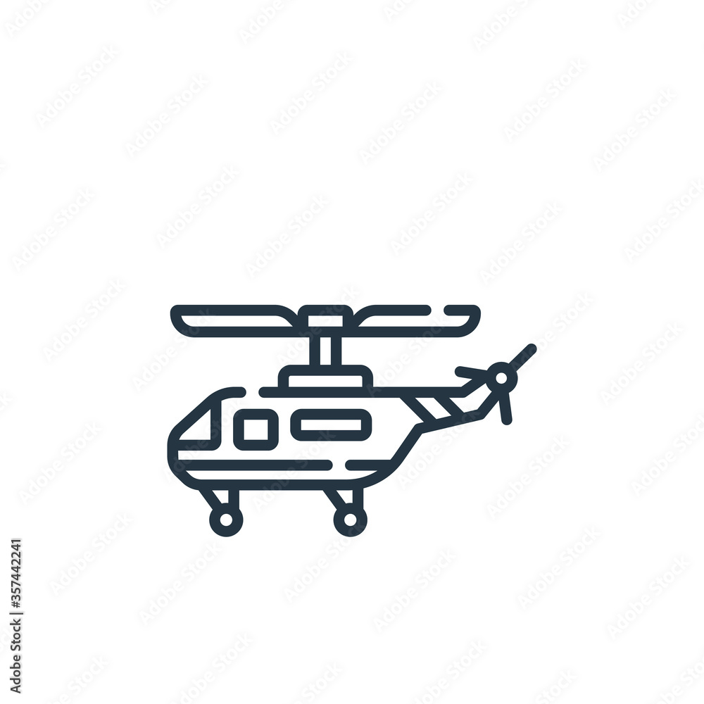 helicopter vector icon. helicopter editable stroke. helicopter linear ...