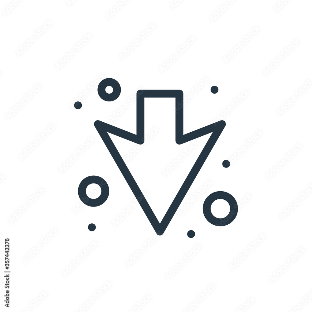down arrow vector icon. down arrow editable stroke. down arrow linear ...