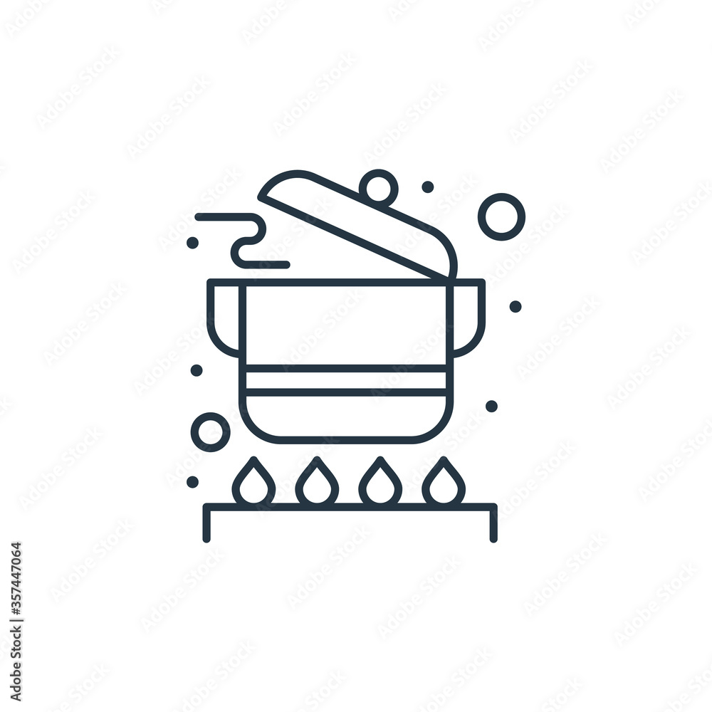 cooking pots vector icon. cooking pots editable stroke. cooking pots ...