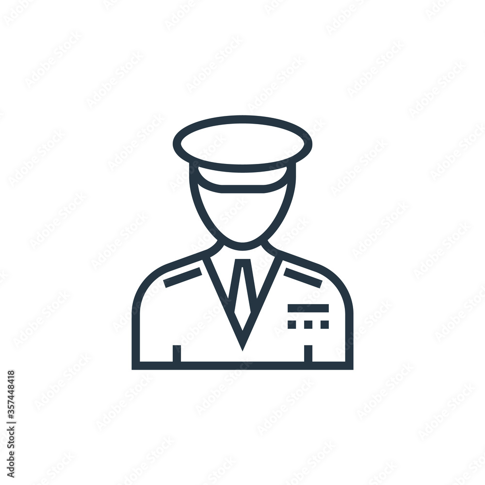 captain vector icon. captain editable stroke. captain linear symbol for ...