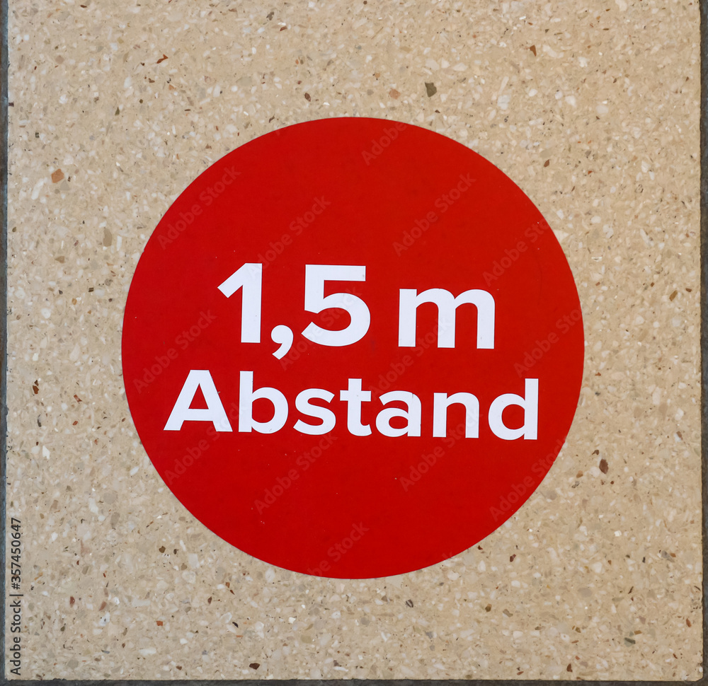 Keep distance symbol in german language. Bitte Abstand Halten! 1.5 ...