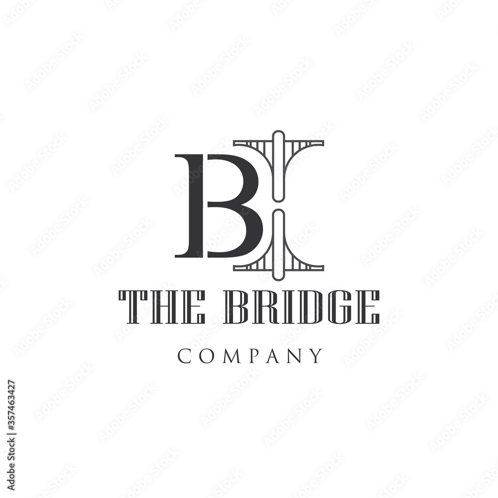 Bridge logo with the initial letter B. a creative idea to design a ...