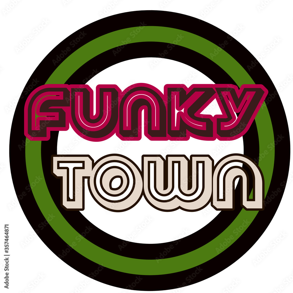 funky town logo, sign,representing music, soul, town, musical, clubs,of ...
