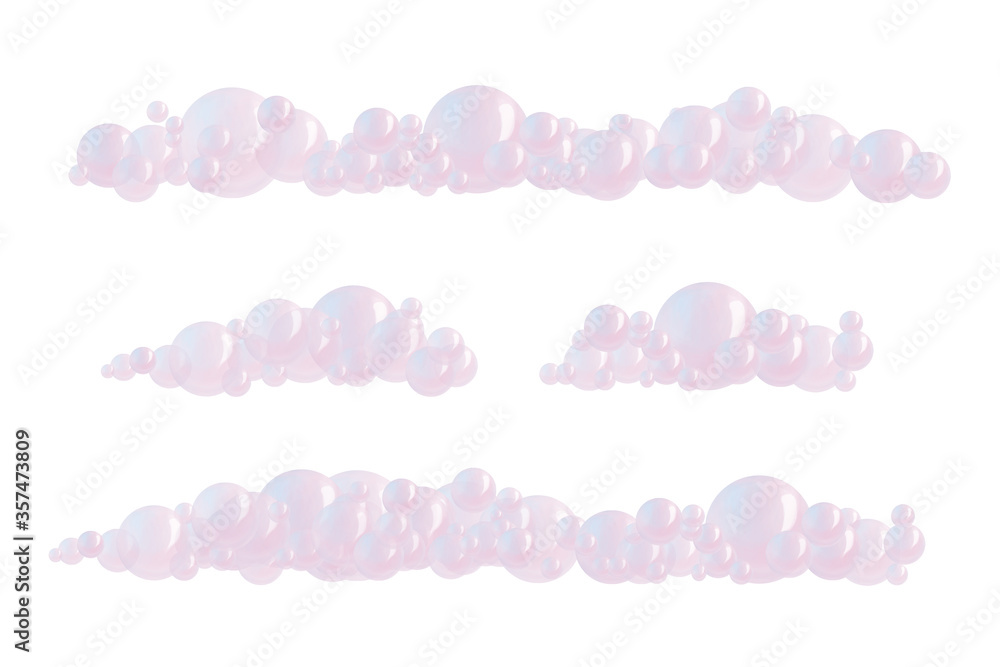 Cartoon bubbles borders. Summer and soap joy clip art on white ...
