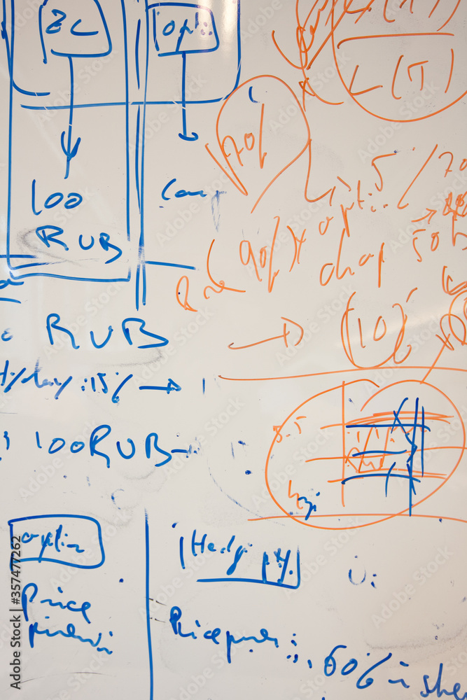 engineering equations on whiteboard in office Stock Photo | Adobe Stock