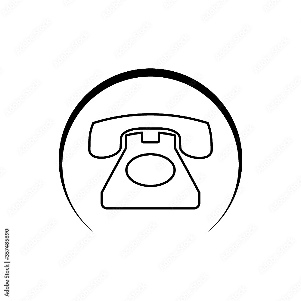 Telephone icon in a flat design isolated on white background Stock ...