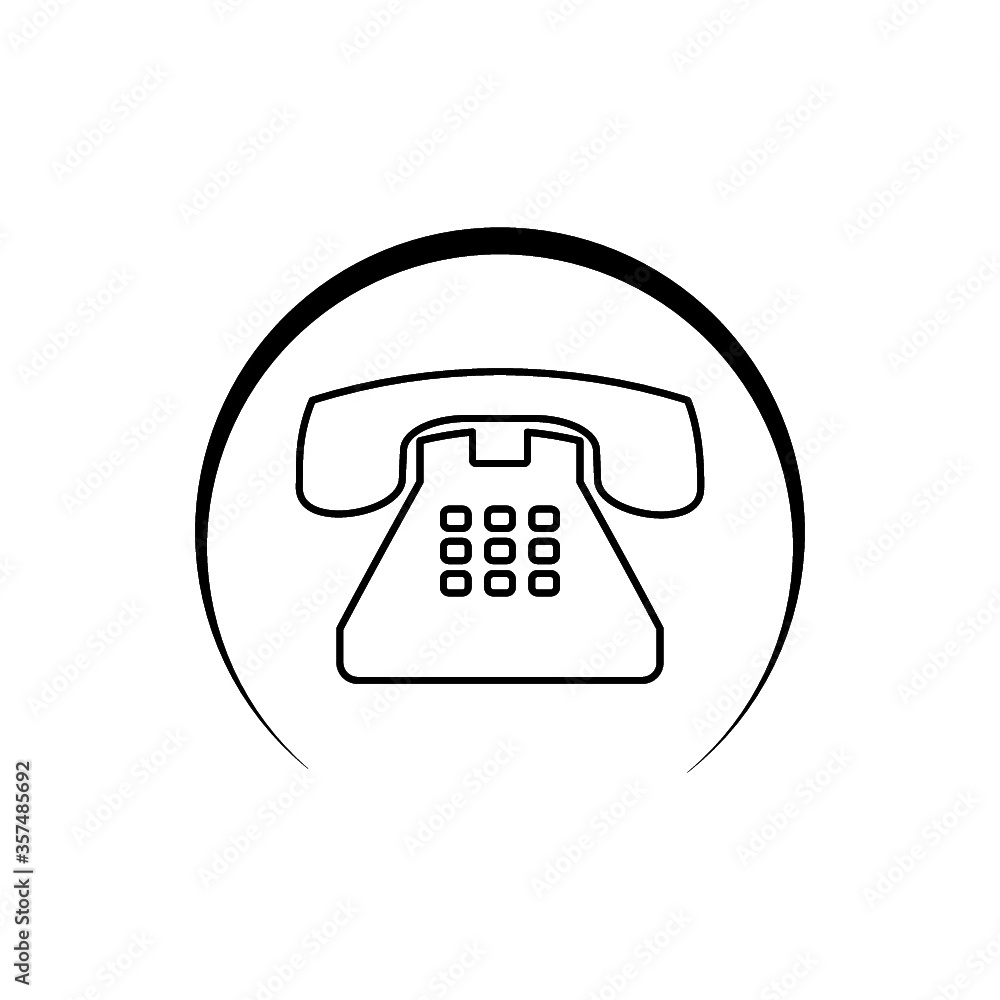 Telephone icon in a flat design isolated on white background Stock ...