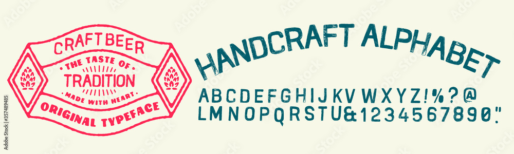 Brewery vintage alphabet font. Custom handwritten alphabet. Retro ...