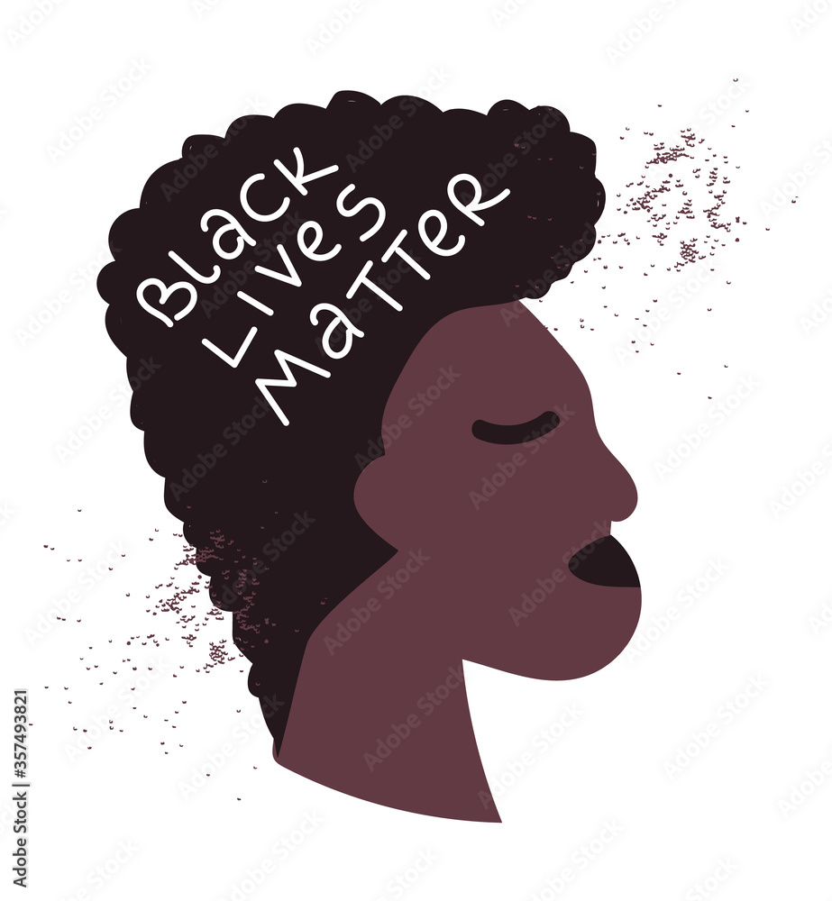 Black Lives Matter. Silhouette of a black man. Young African American ...