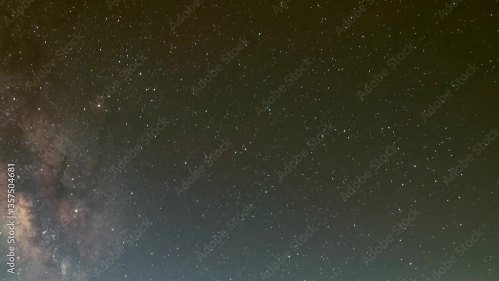 Meteor explosion, meteor shower and stardust smoke trail in night sky ...