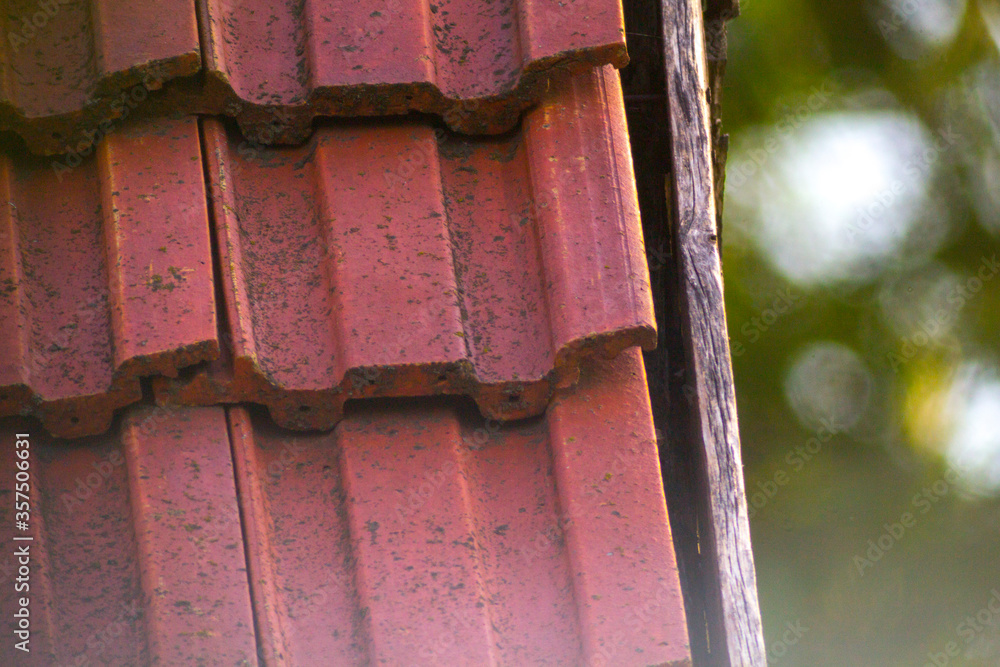 red tile clay roof background texture Stock Photo | Adobe Stock