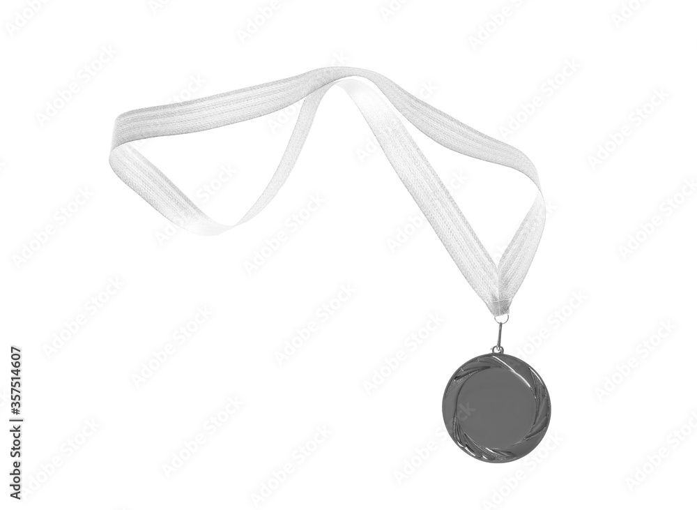 Silver medal isolated on white. Space for design Stock Photo | Adobe Stock