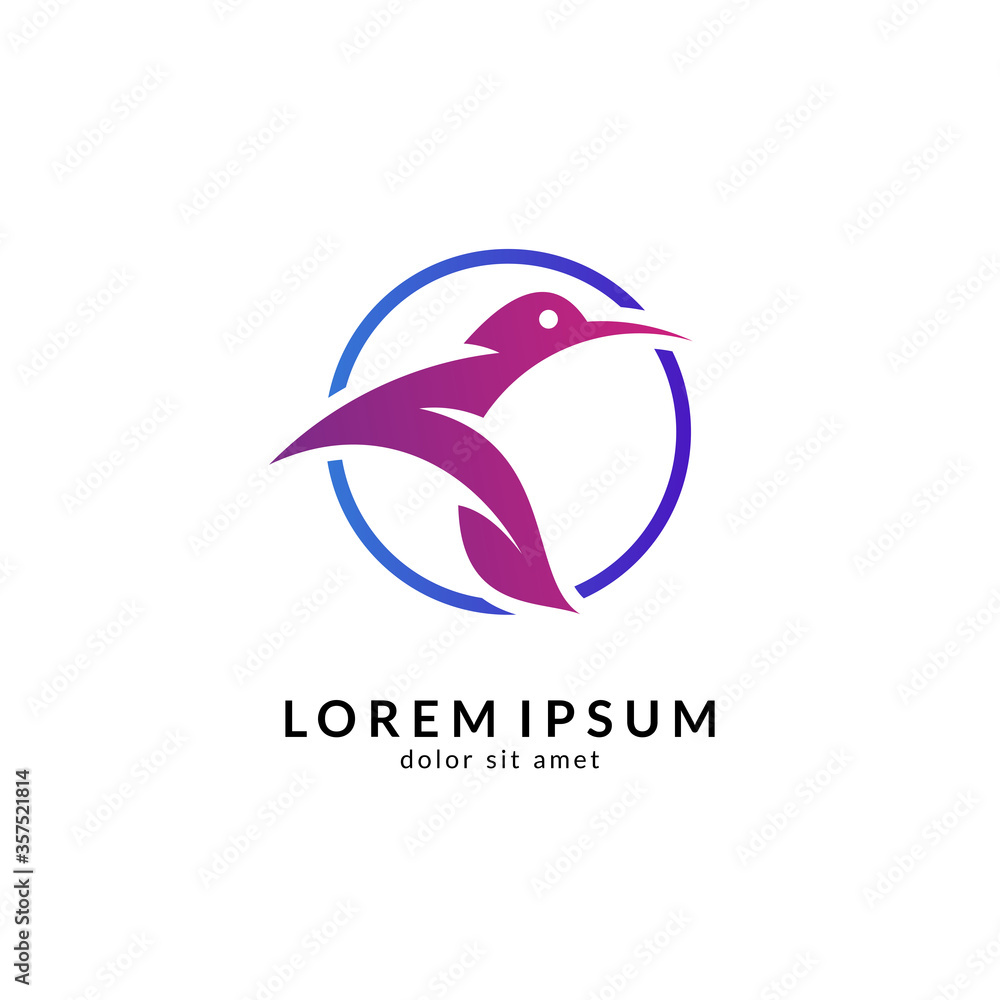 Bird logo vector, simple flat design style, modern flying bird icon ...