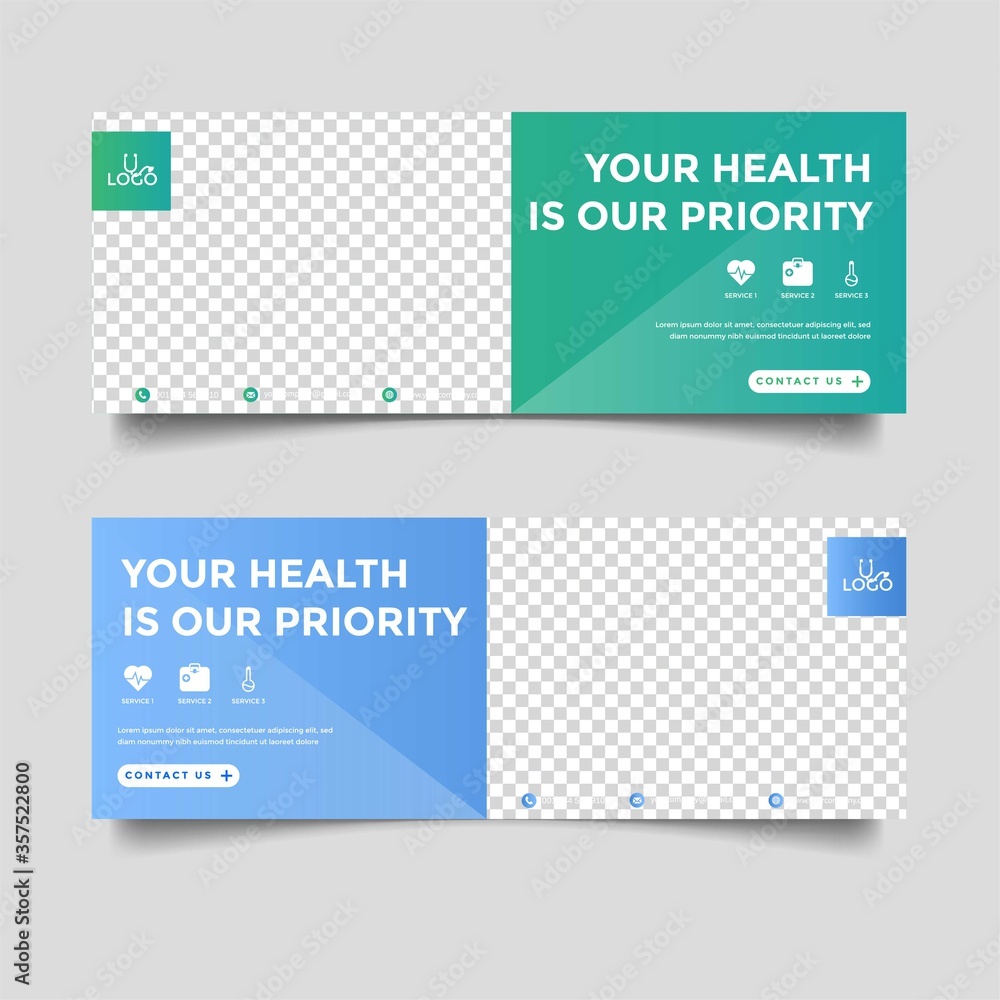 healthcare & medical banner ad design template Stock Vector | Adobe Stock