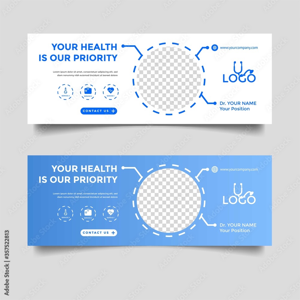 healthcare & medical banner ad design template Stock Vector | Adobe Stock