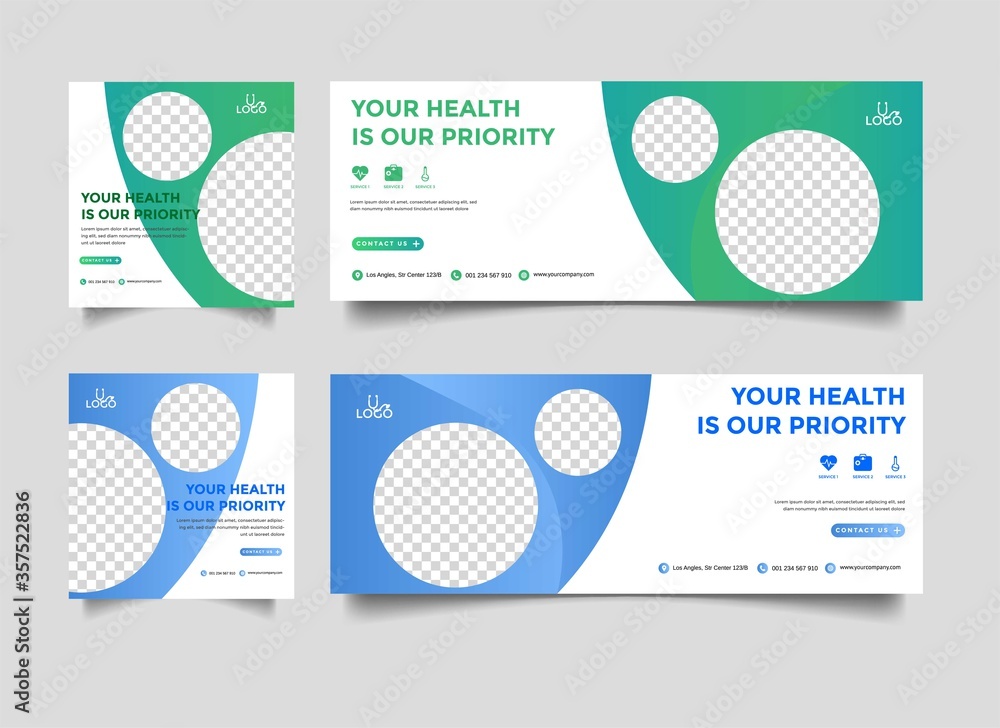 healthcare & medical banner ad design template Stock Vector | Adobe Stock