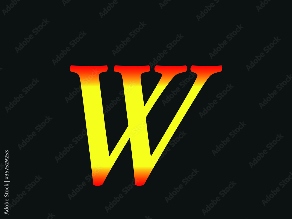 Capital letter W vector image Stock Vector | Adobe Stock