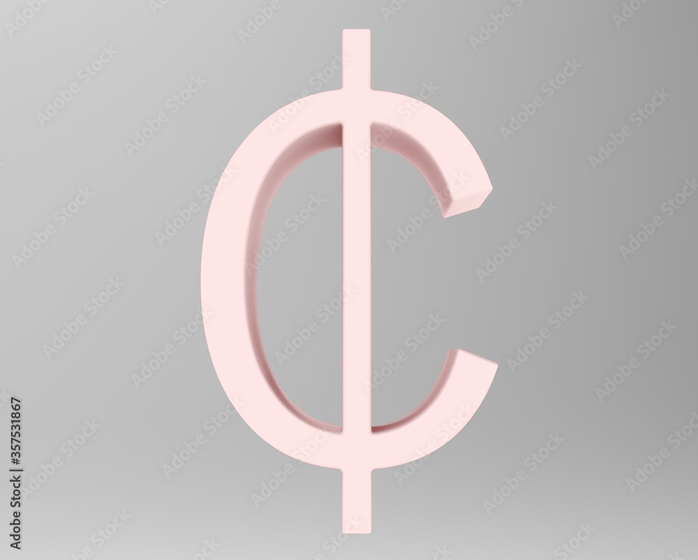 Cent symbol sign isolated centas sent 3d render Stock Illustration ...