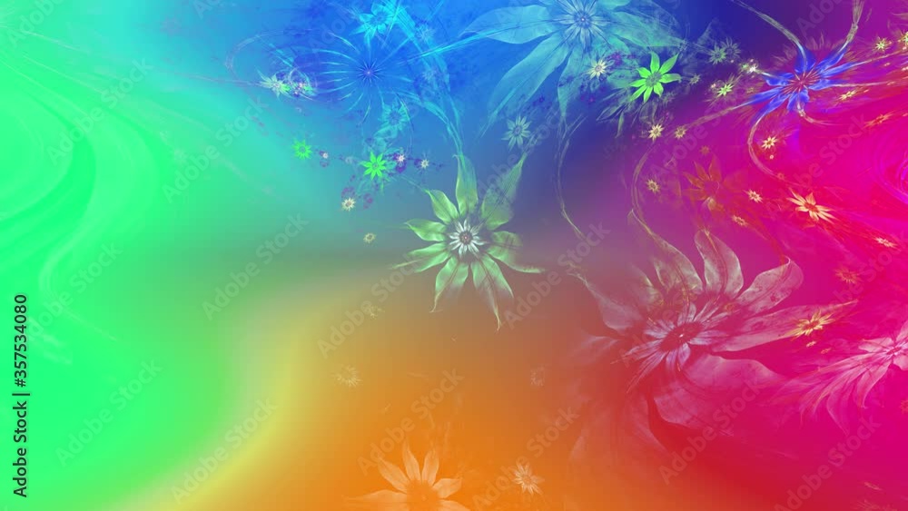 Video „Rainbow color changing abstract fractal background with ...
