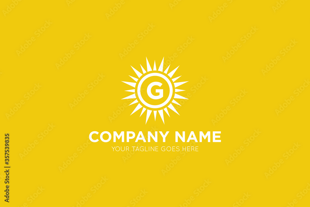 Initial letter g sun, solar logo and icon vector illustration Stock ...