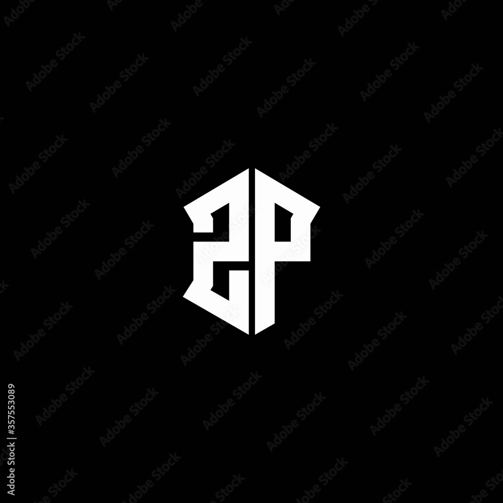 zp logo monogram with shield shape design template Stock Vector | Adobe ...
