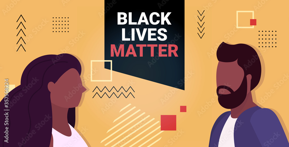 african american man woman against racial discrimination of dark skin ...