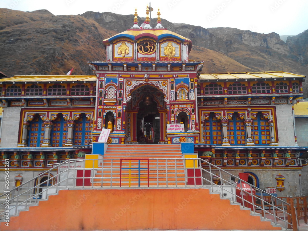 Ancient Lord Vishnu Temple Badrinath, Uttarakhand India Stock Photo ...