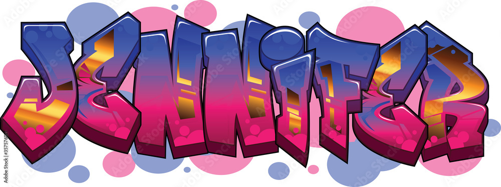 jennifer Name Text Graffiti Word Design Stock Vector | Adobe Stock