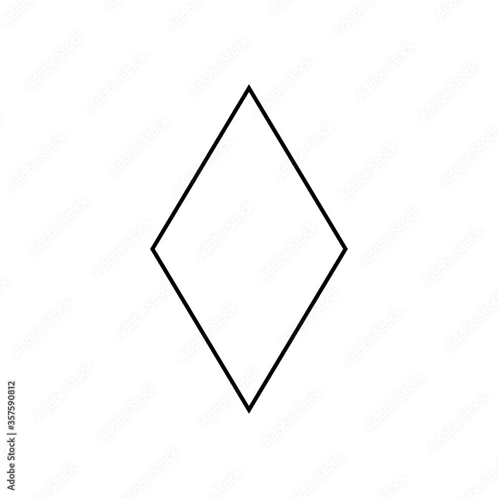 Rhombus sign. Simple geometric shapes for kids sign. eps ten Stock ...