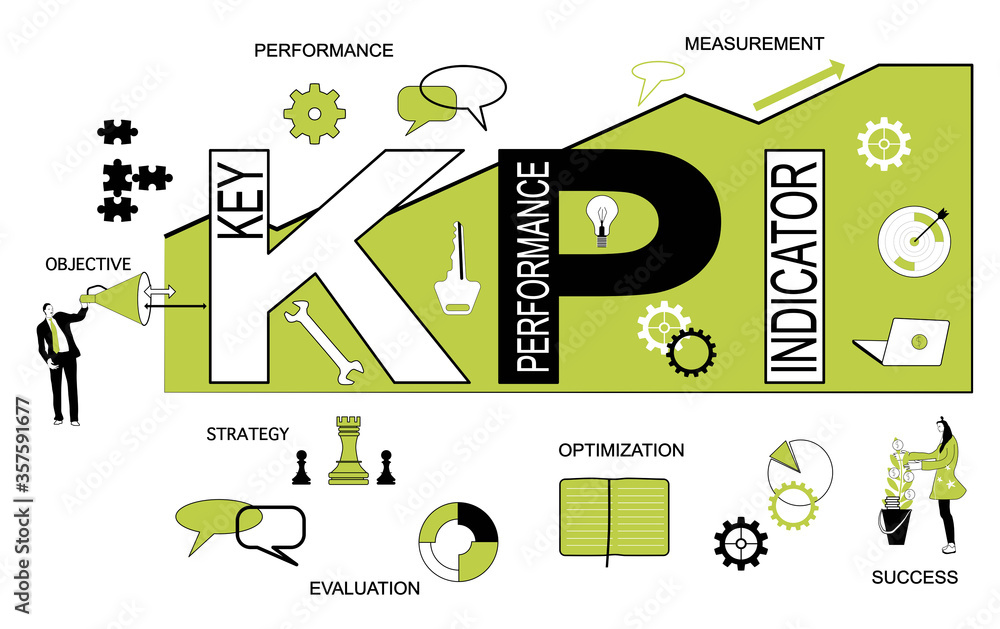 Key Performance Indicator (KPI) infographics vector illustration with ...