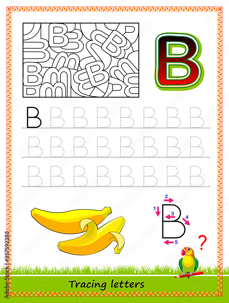 Worksheet for tracing letters. Find and paint all letters B. Kids ...